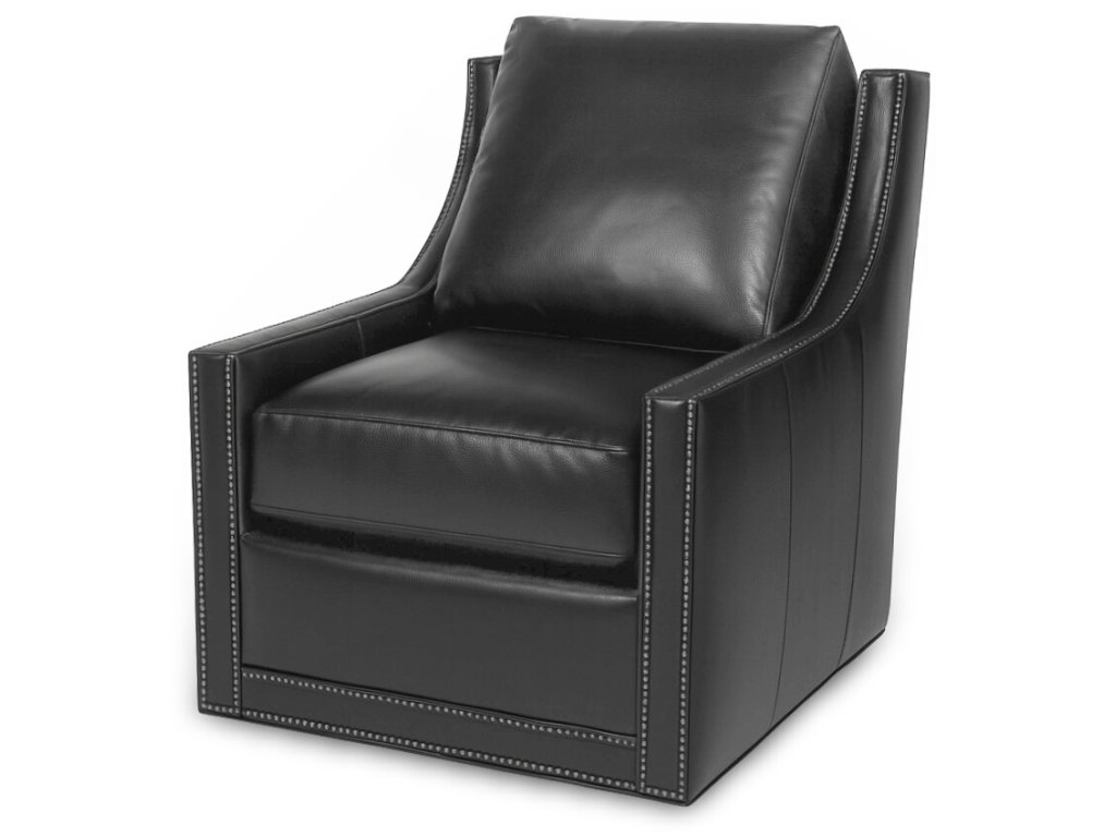 Carolina Custom Leather Wilson Swivel Chair 196 | Living Room ...