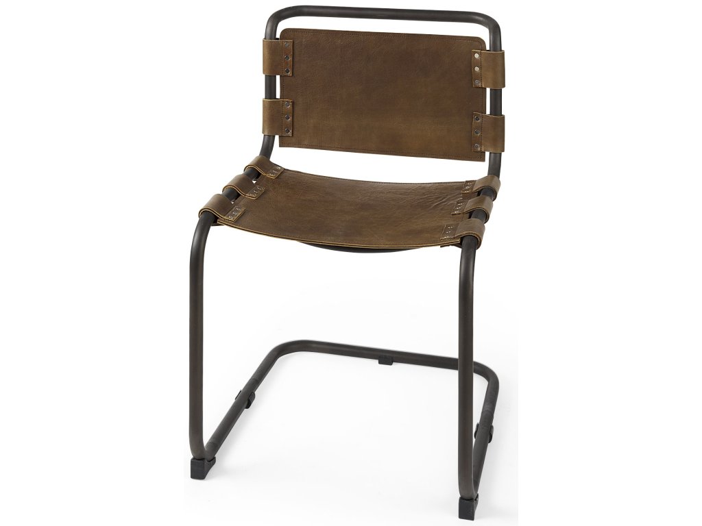 Mercana 33" Total Height Brown/Gray Suede w/ Iron Frame Dining Chair ...