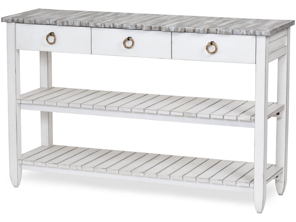 Seawinds Sea Winds Picket Fence 3pc Occasional Set in Distressed Grey ...