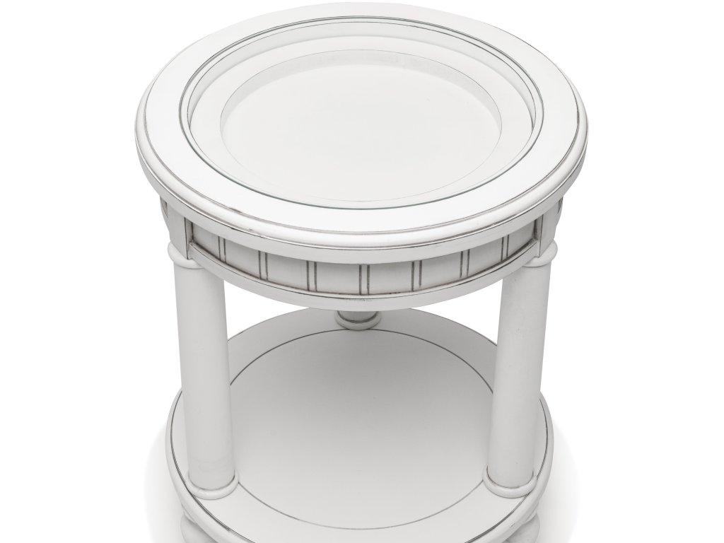 Seawinds Sea Winds Monaco Round End Table with Pelican Insert in Blanc ...